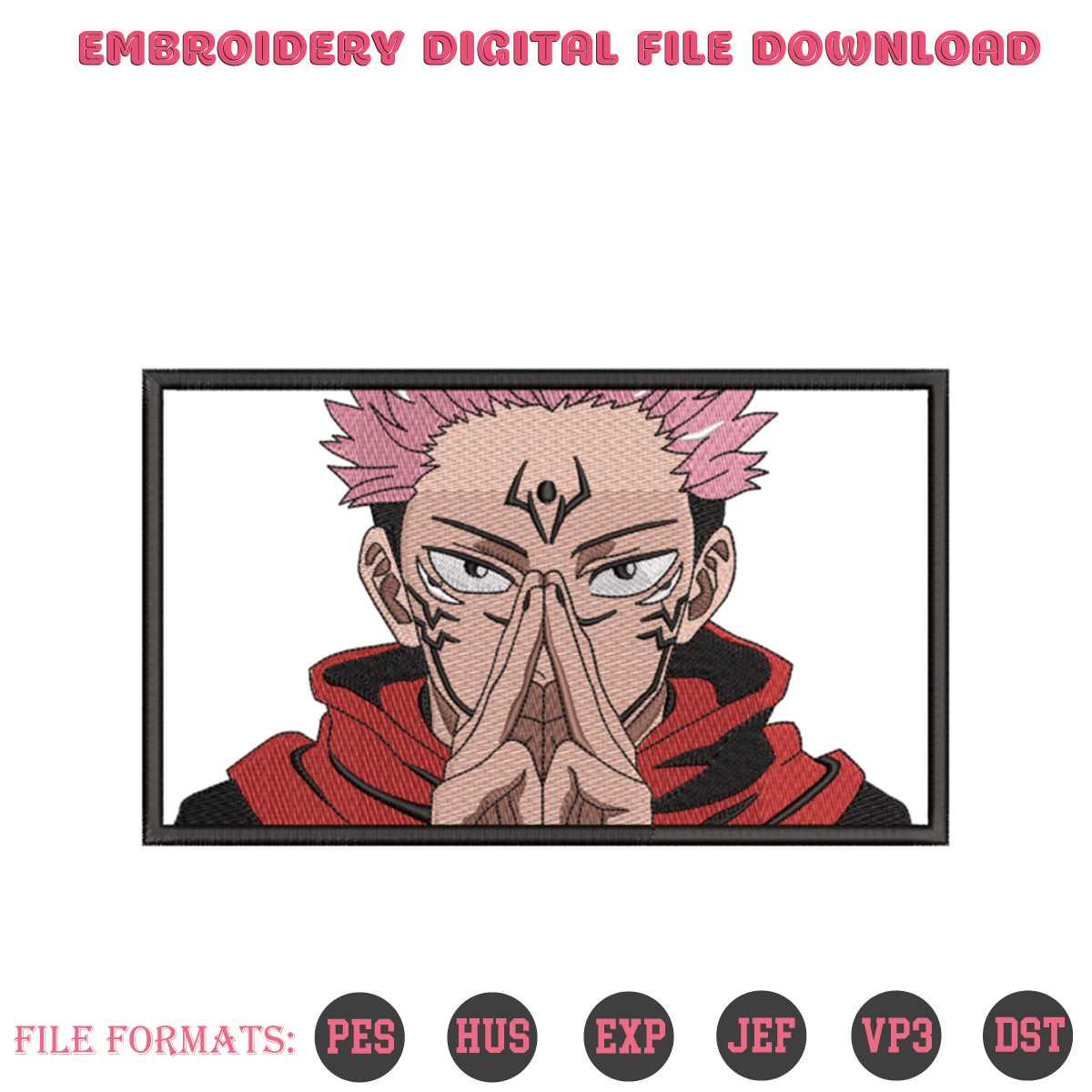 Sukuna Box Anime Jujutsu Kaisen Embroidery Design Instant Do - Inspire ...