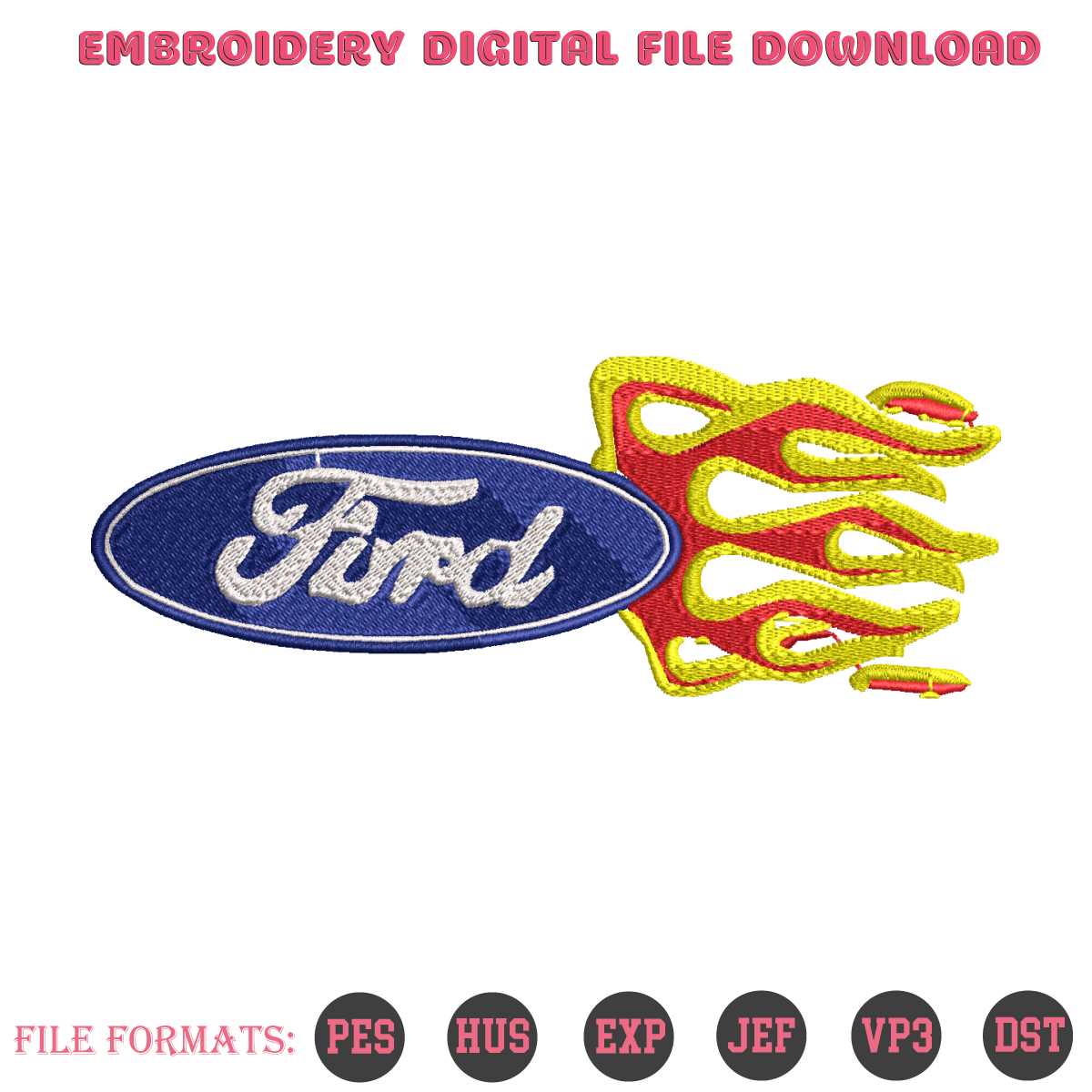 Logo Ford Fire Embroidery Instant Download Logo Car Machine | Inspire ...