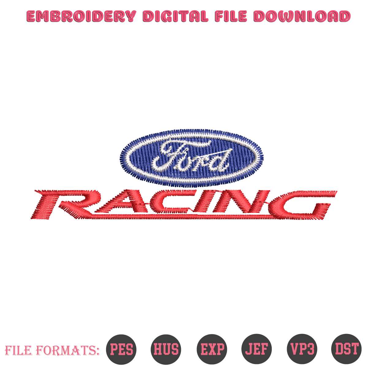 Ford Racing Logo Car Embroidery Download Logo Car Embroidery | Inspire ...