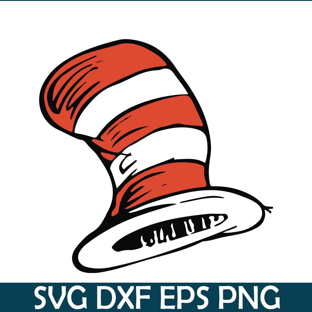 Red and white striped hat SVG, Dr Seuss SVG, Cat in the Hat - Inspire ...