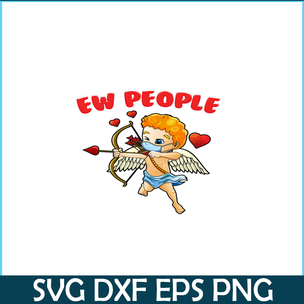 Ew People Cupid Wearing Mask PNG, Hearts Valentine PNG, Vale | Inspire ...