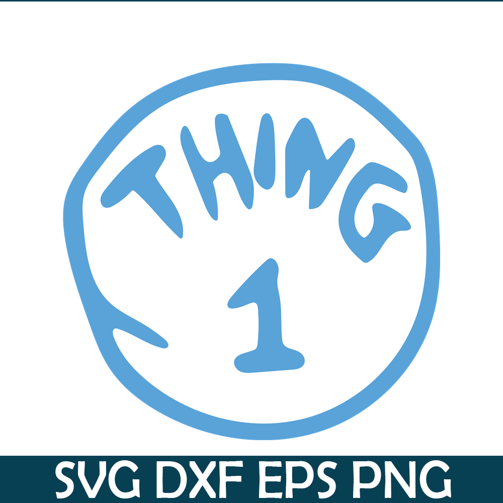 Thing 1 Text SVG, Dr Seuss SVG, Cat in the Hat SVG DS1041223 | Inspire ...