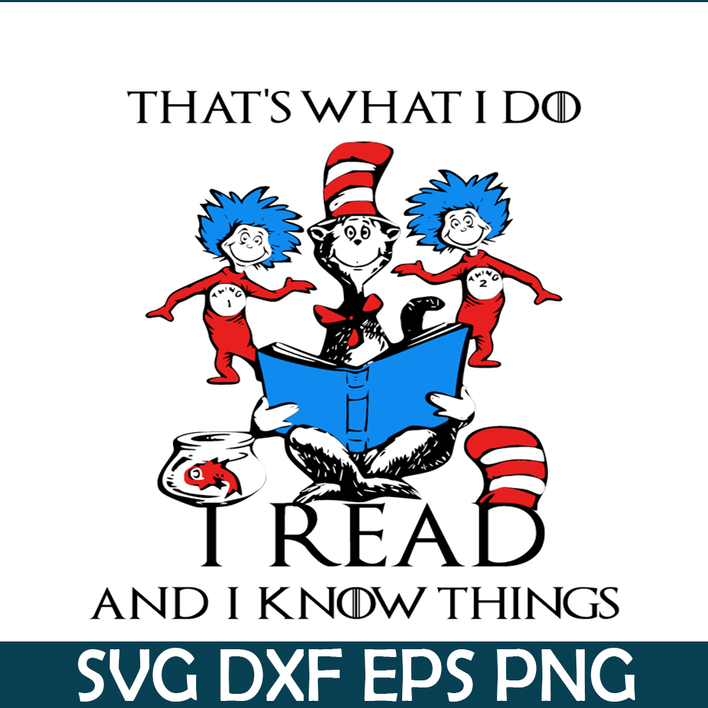Cat in the hat reading rab SVG, Dr Seuss SVG, Cat In The Hat - Inspire ...