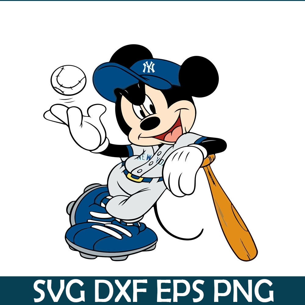 Mickey Mouse NY Yankees SVG, Major League Baseball SVG, Base - Inspire ...