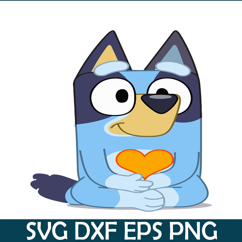 Bandit With Orange Heart SVG PDF PNG Bluey Character SVG Blu - Inspire ...