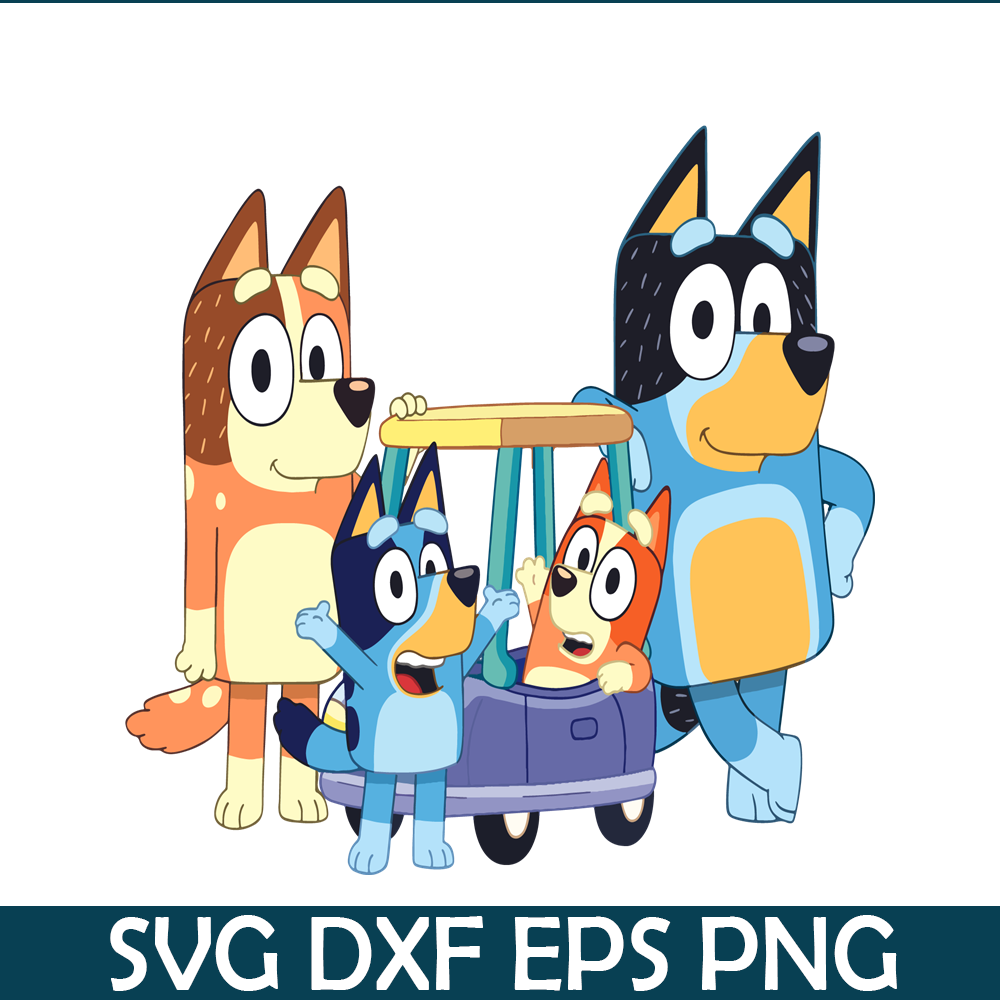 Bluey Family Playing Together SVG PDF PNG Bluey Family SVG B - Inspire ...