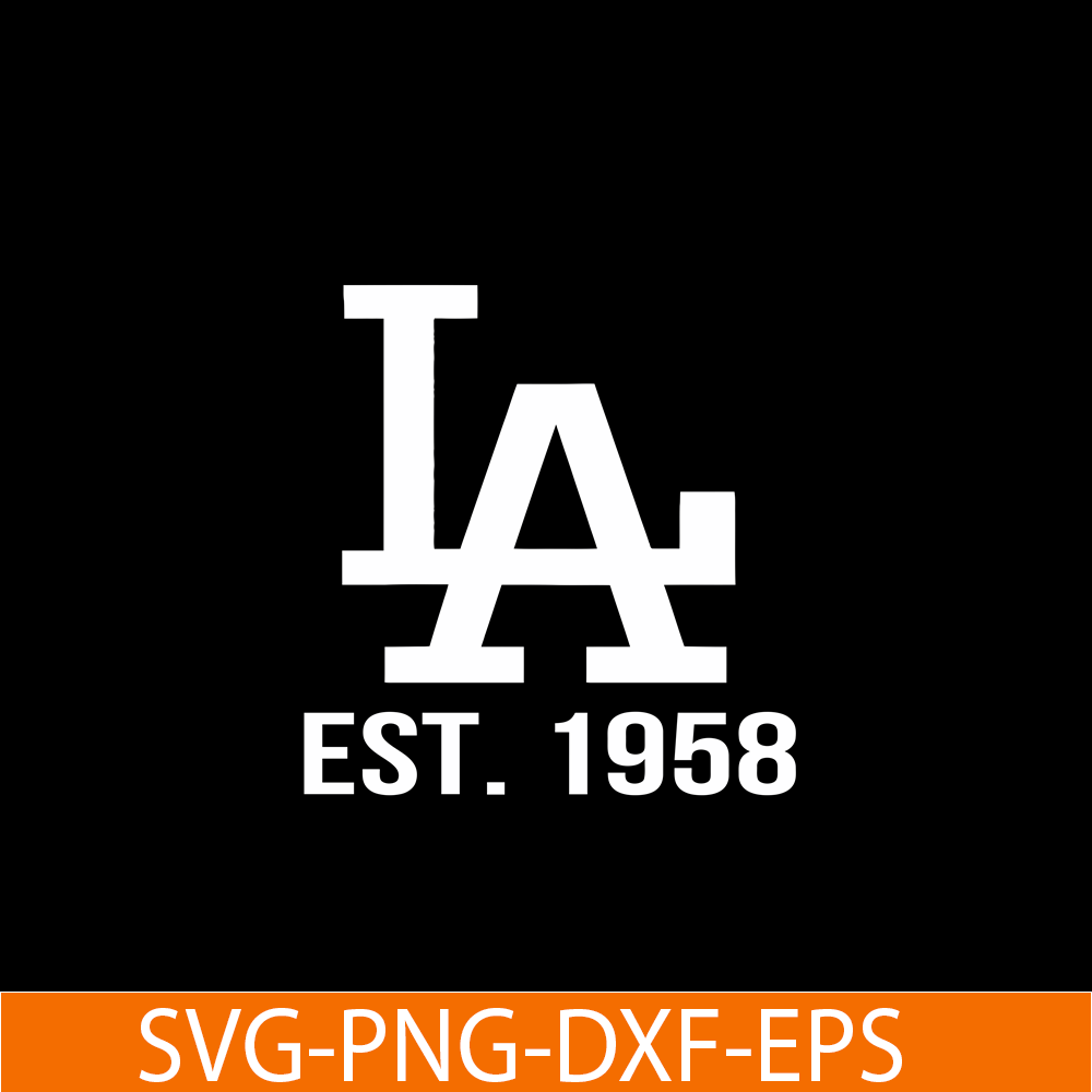 LA Dodgers EST 1958 Text SVG, Major League Baseball SVG, MLB | Inspire ...
