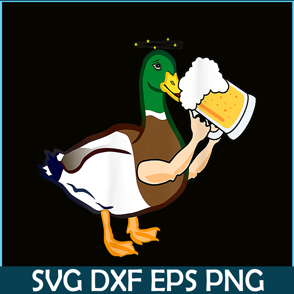 Drunken Duck With Beer PNG Beer Lover PNG Beer Party PNG - Inspire Uplift