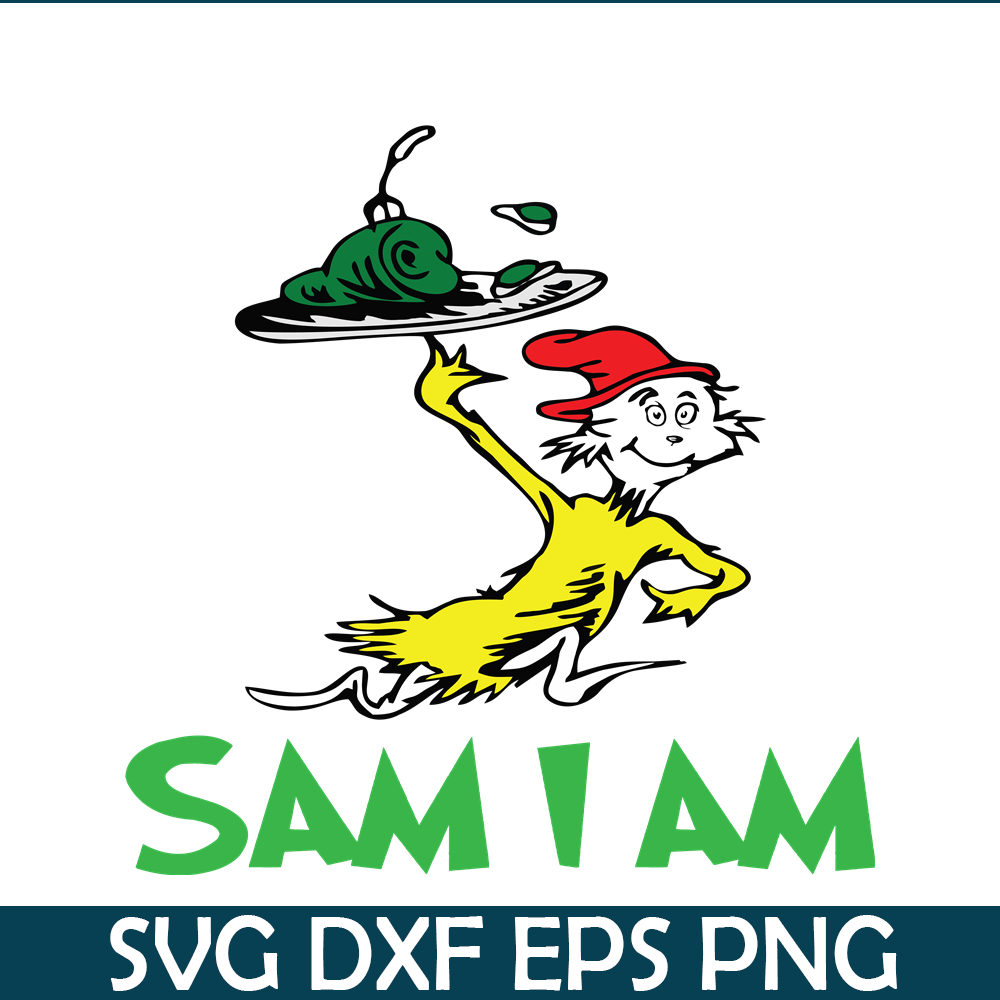 Sam I Am With Green Eggs And Ham SVG, Dr Seuss SVG, Dr Seuss | Inspire ...