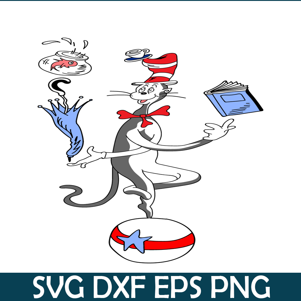 The Cat Circus Performances SVG, DR Seuss SVG, Cat In The Ha | Inspire ...
