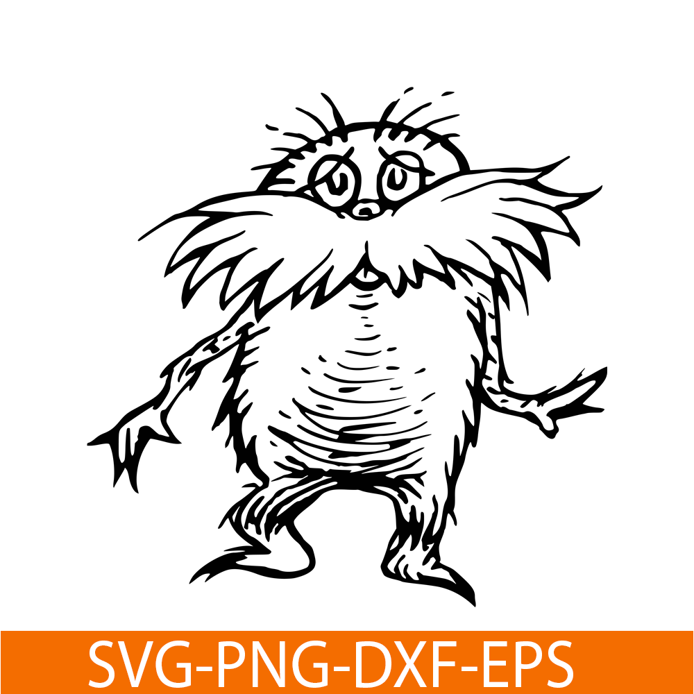 The Black White Lorax SVG, Dr Seuss SVG, Dr. Seuss' the Lora | Inspire ...