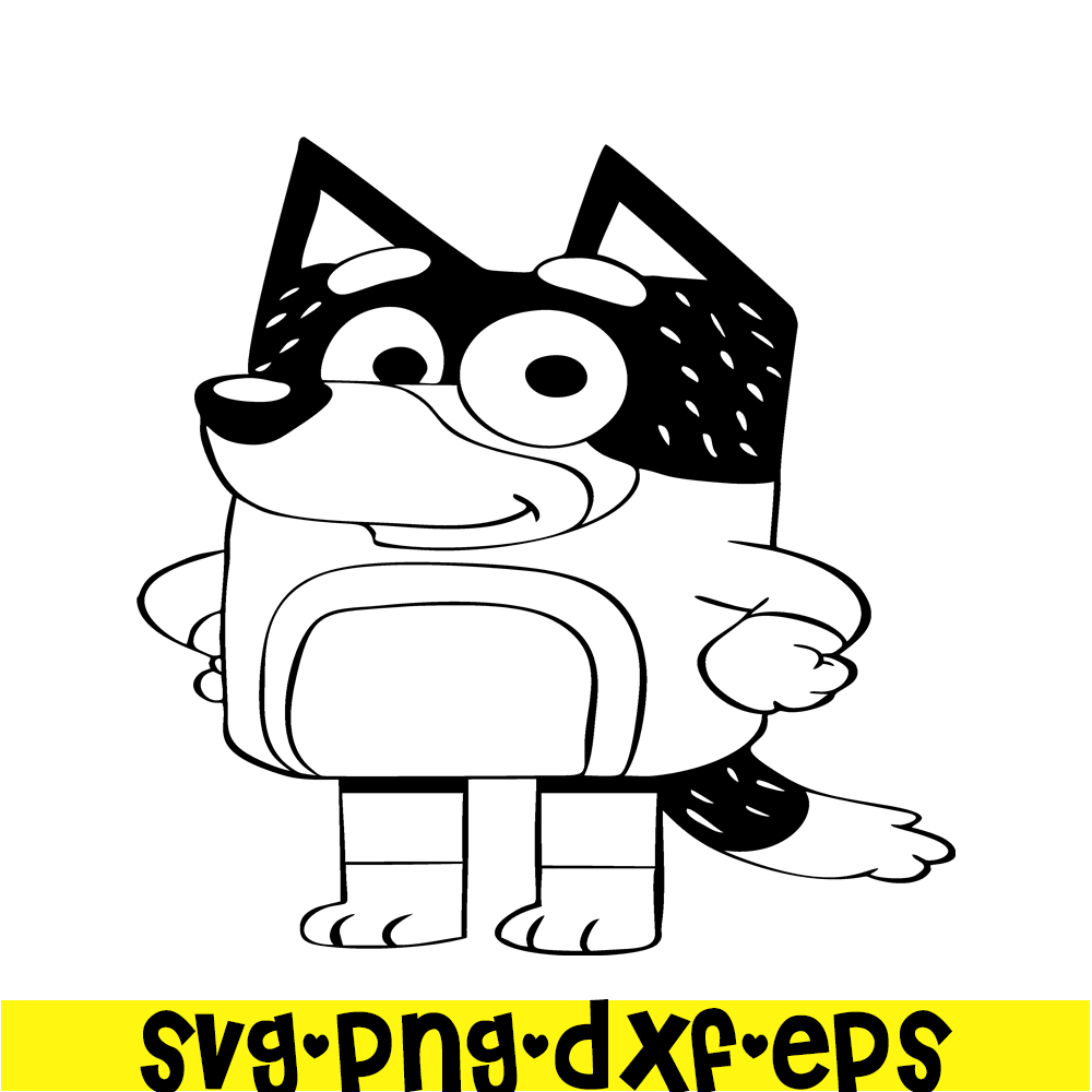 Bluey Black And White SVG PNG DXF EPS Bluey SVG Bluey Movie | Inspire ...