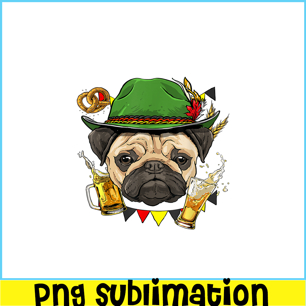 Pug Oktoberfest PNG German Beer Fest PNG Dog And Beer PNG - Inspire Uplift
