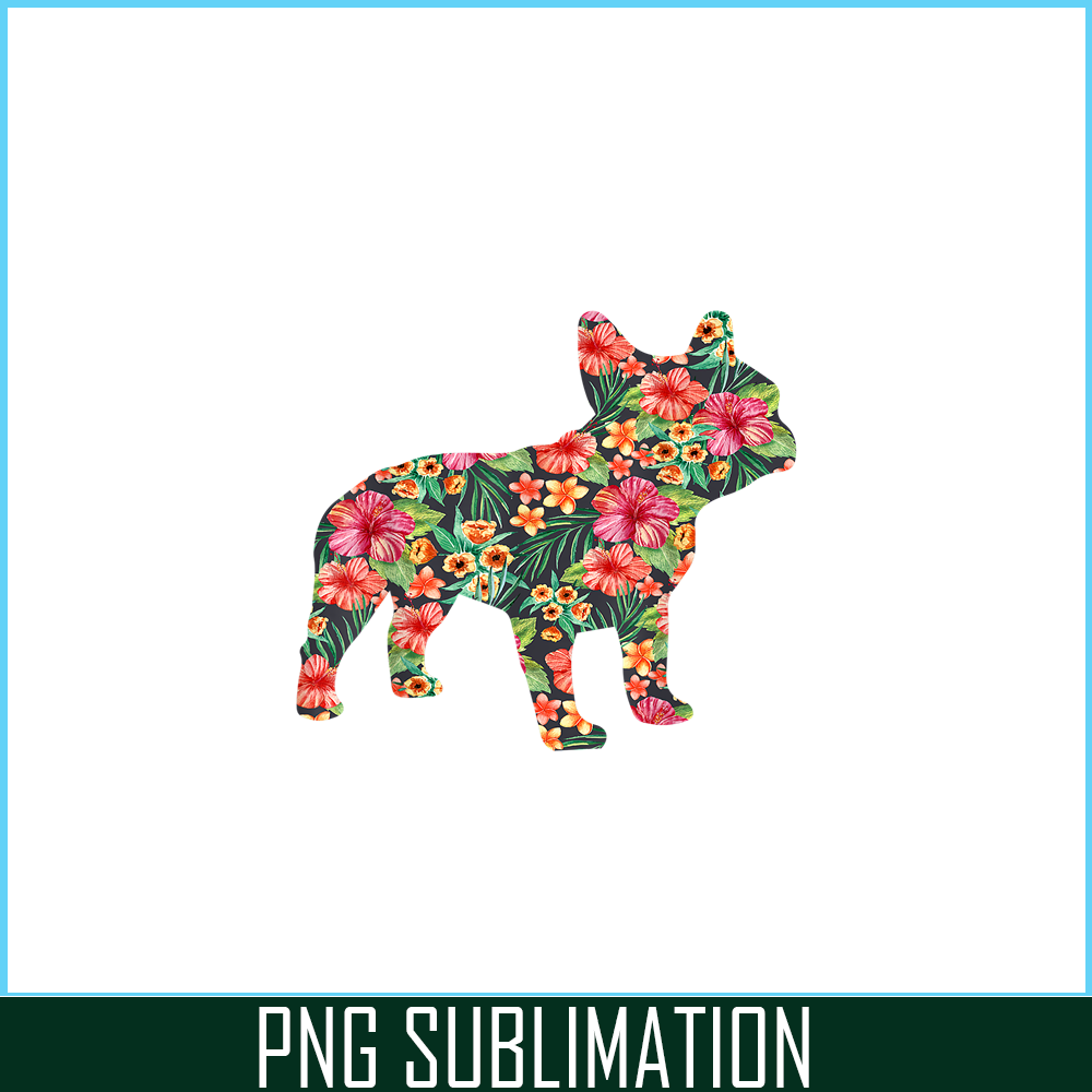 French Bulldog Flower PNG, Floral Frenchie Dog Silhouette PN | Inspire ...