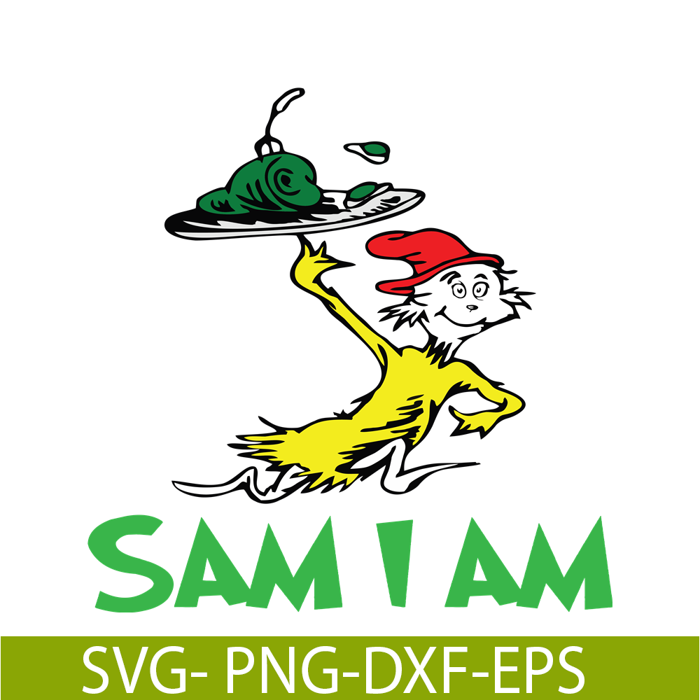 Sam I Am With Green Eggs And Ham SVG, Dr Seuss SVG, Dr Seuss | Inspire ...