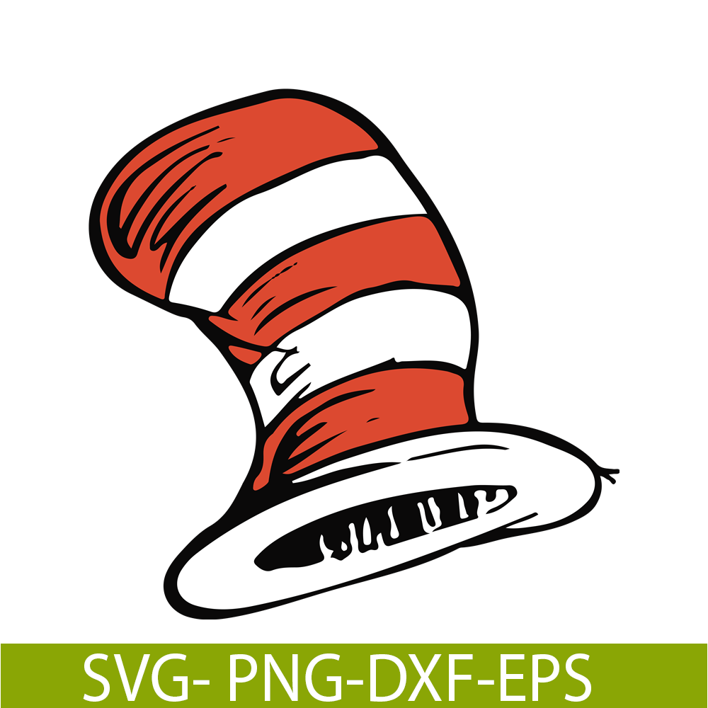 Red and white striped hat SVG, Dr Seuss SVG, Cat in the Hat | Inspire ...