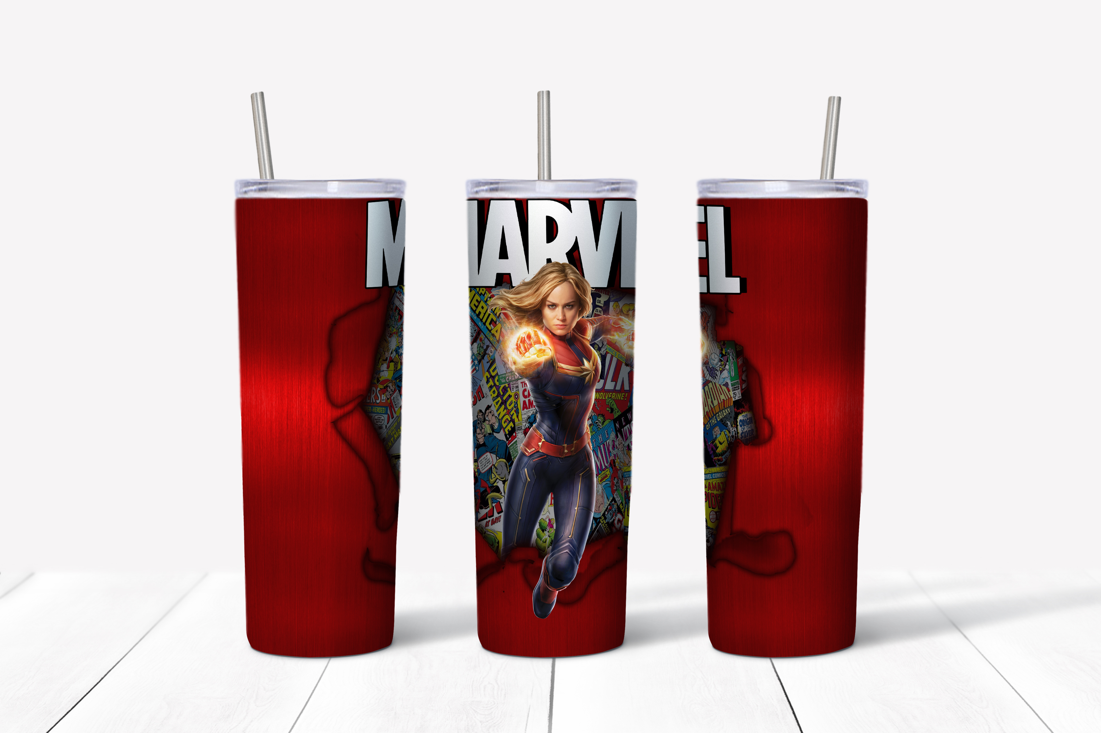 Captain Marvel Tumbler PNG-Marvel designs tumbler-Straight D | Inspire ...