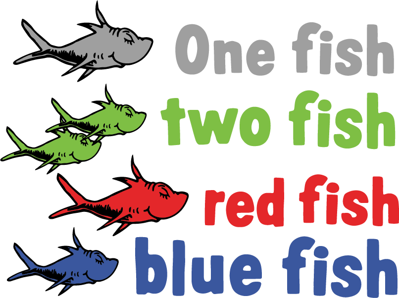 One fish, two fish, red fish, blue fish Svg, Dr Seuss Svg, D | Inspire ...