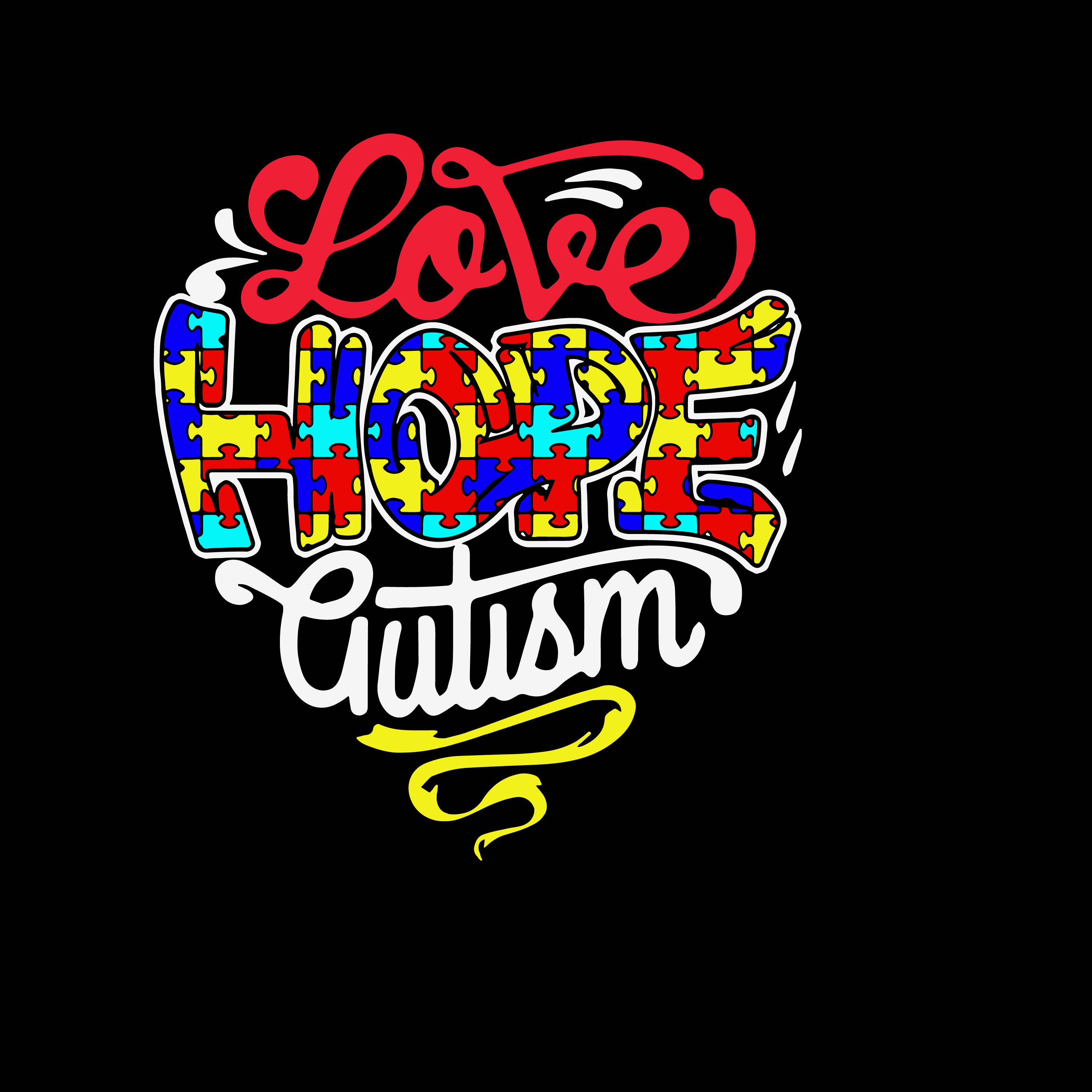 Love Hope Autism Svg, Autism Svg, Awareness Svg, Autism logo | Inspire ...