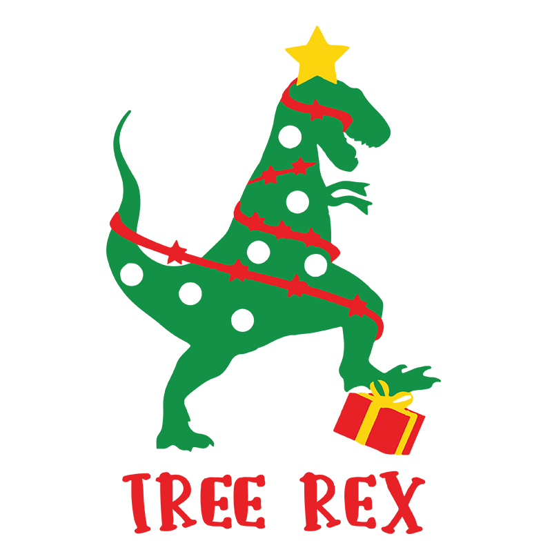 Tree Rex svg, Dinosaur Christmas Tree clip art, Kids Christm | Inspire ...