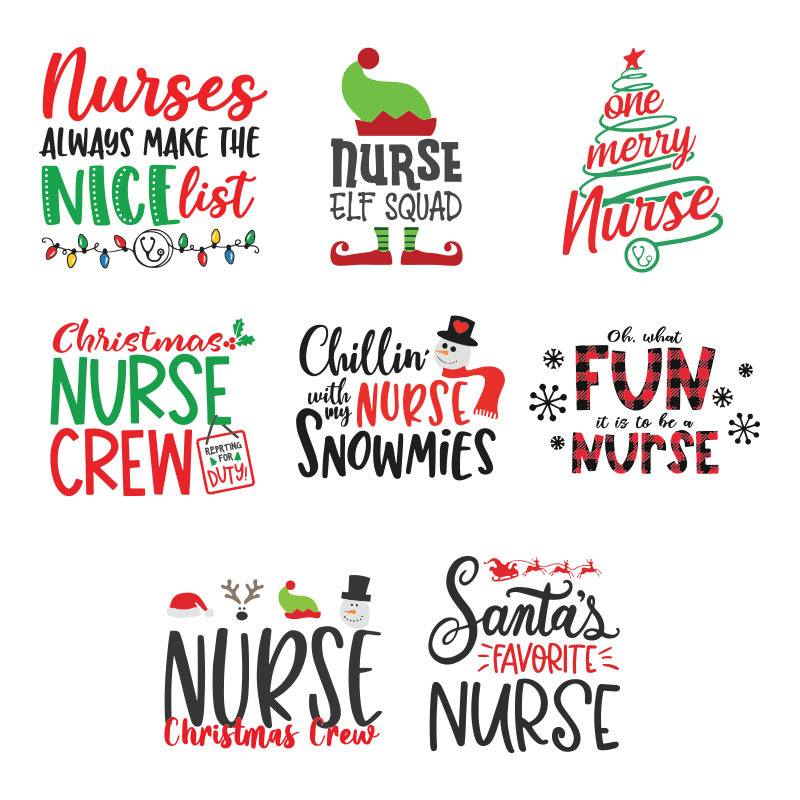 Christmas Nurse svg, bundle Elf squad svg, holiday nurse svg | Inspire ...