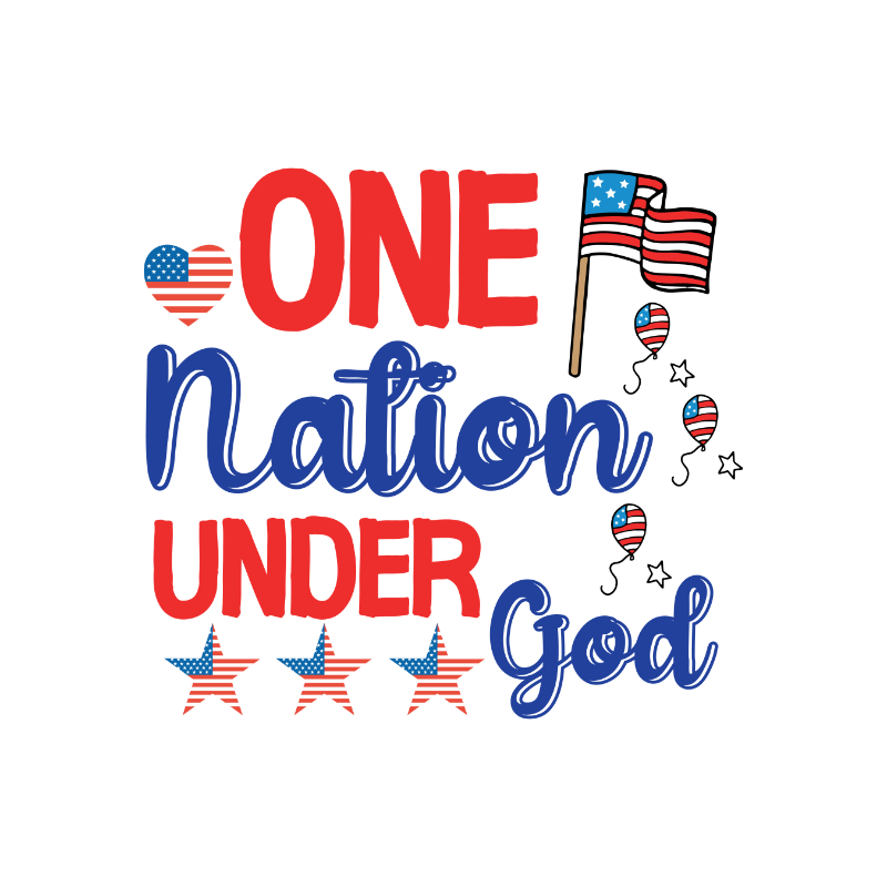 One Nation Under God Svg, 4th of July Svg, Happy 4th Of July | Inspire ...