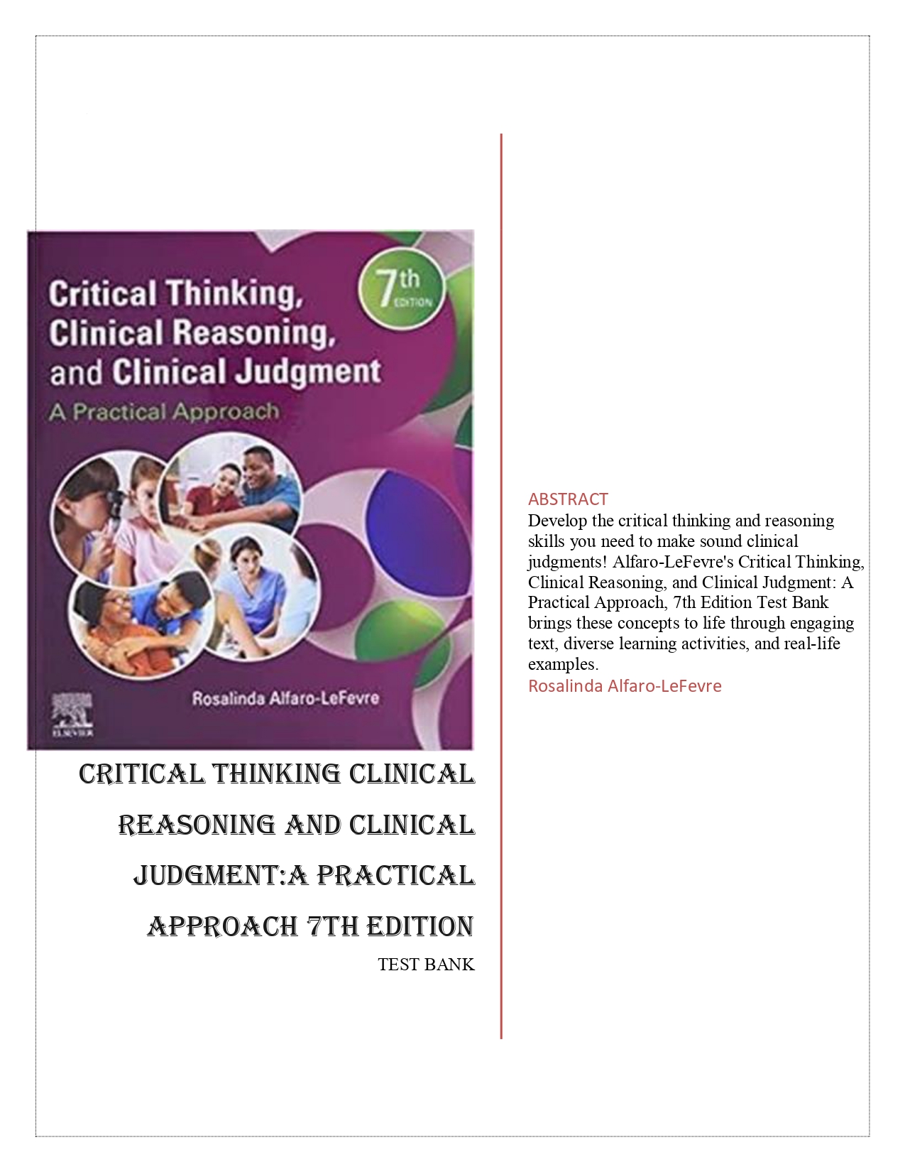 Critical Thinking Clinical Reasoning and Clinical Judgment 7 | Inspire ...