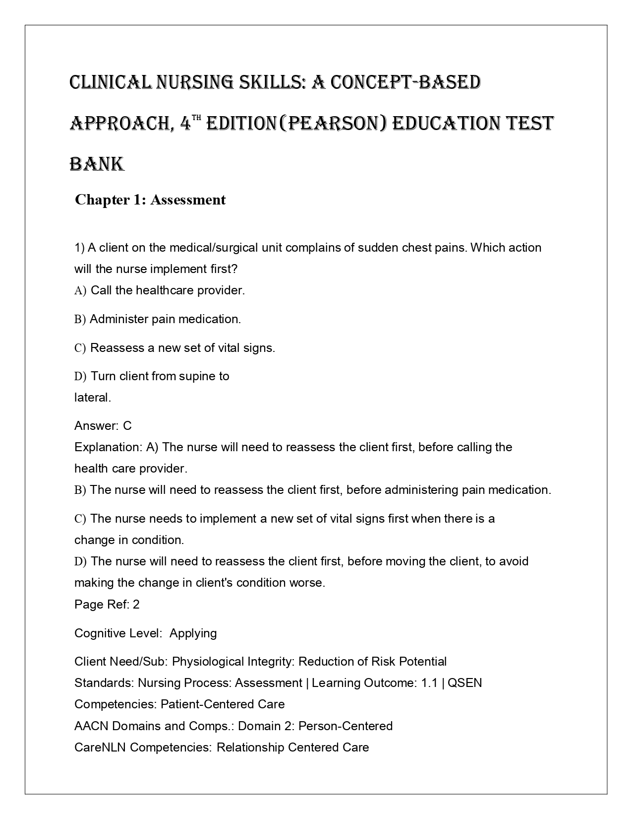 Clinical Nursing Skills- A Concept-Based Approach, 4e Pearso | Inspire ...