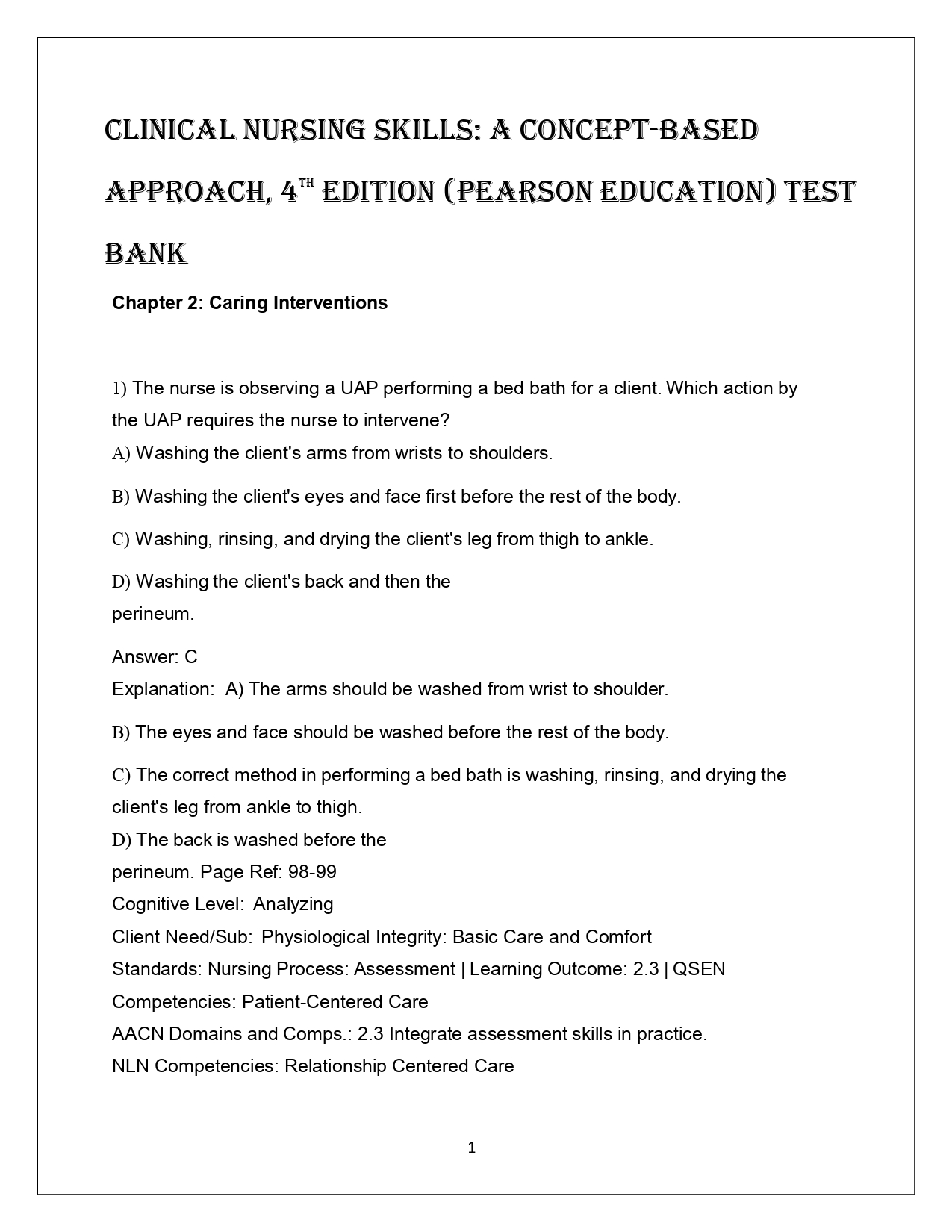 Clinical Nursing Skills- A Concept-Based Approach, 4e Pearso | Inspire ...