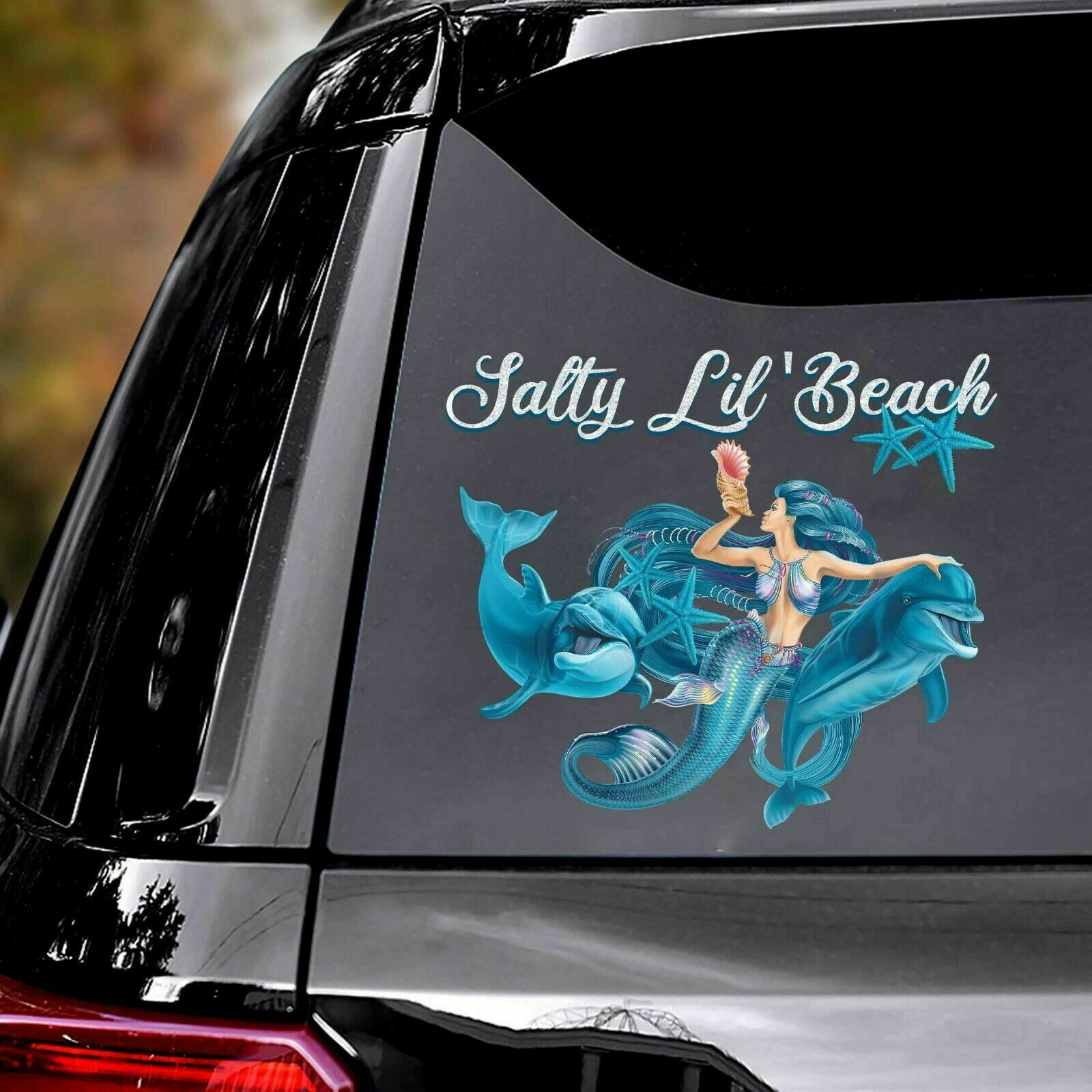 Mermaid Salty Lil Beach Car Window Decal Stickers Vinyl Deca | Inspire ...