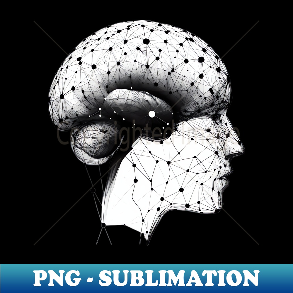 Black White Brain And Neurons - Signature Sublimation PNG F | Inspire ...