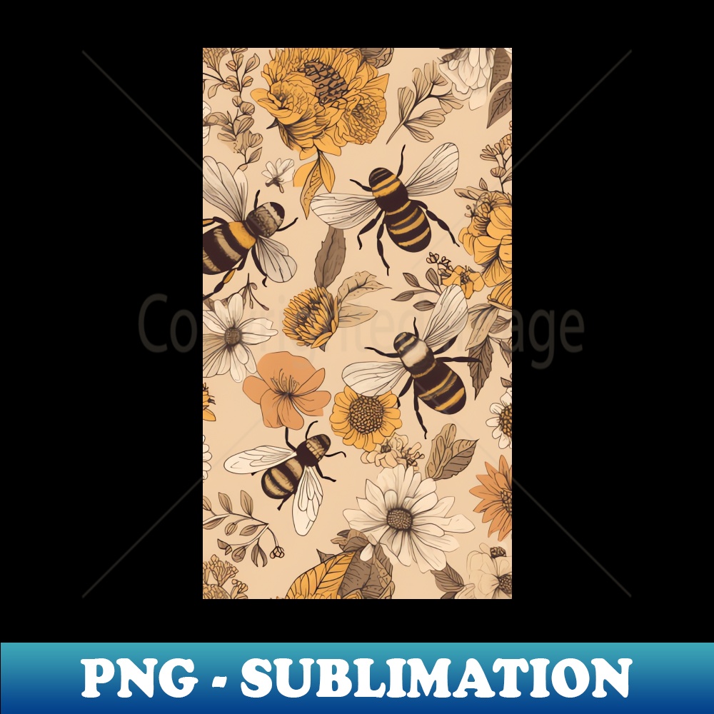 Floral Boho Bee Aesthetic Honey Beekeeper Black - Signature | Inspire ...