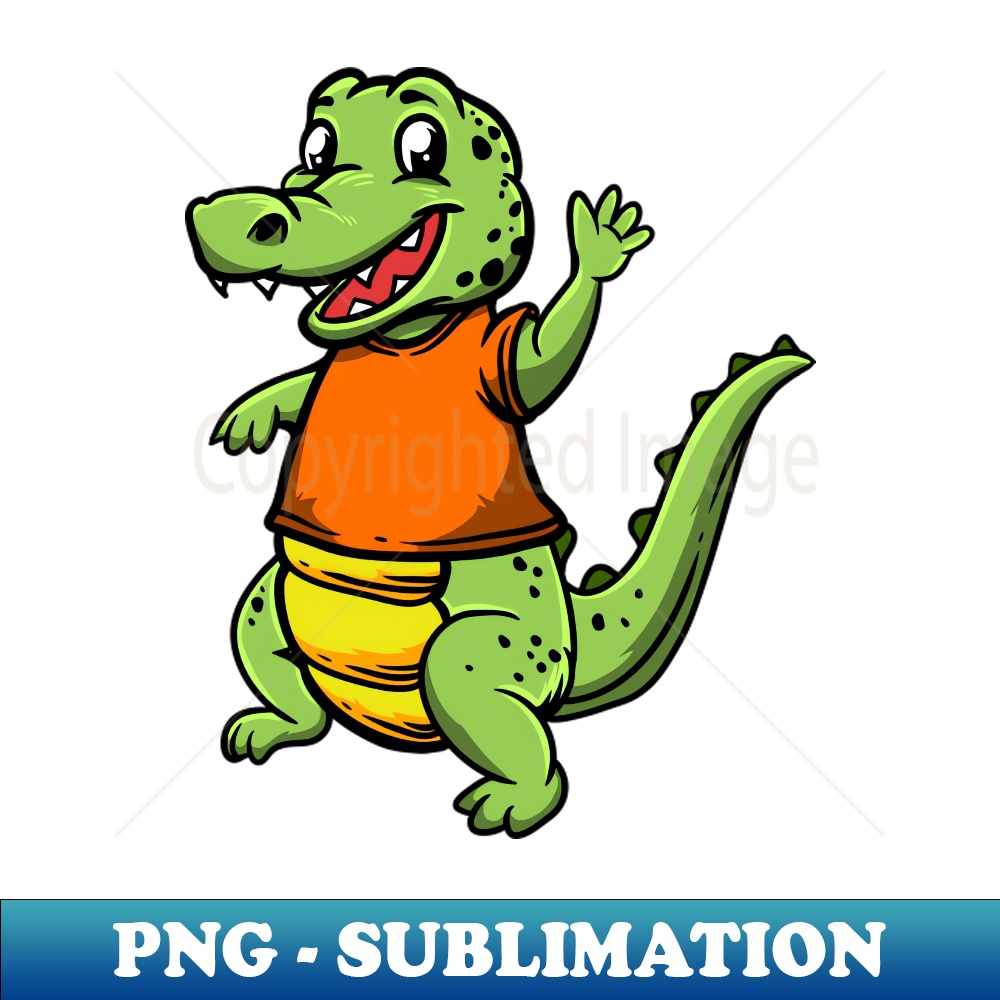 Cute Anthropomorphic Human-like Cartoon Character Alligator | Inspire ...