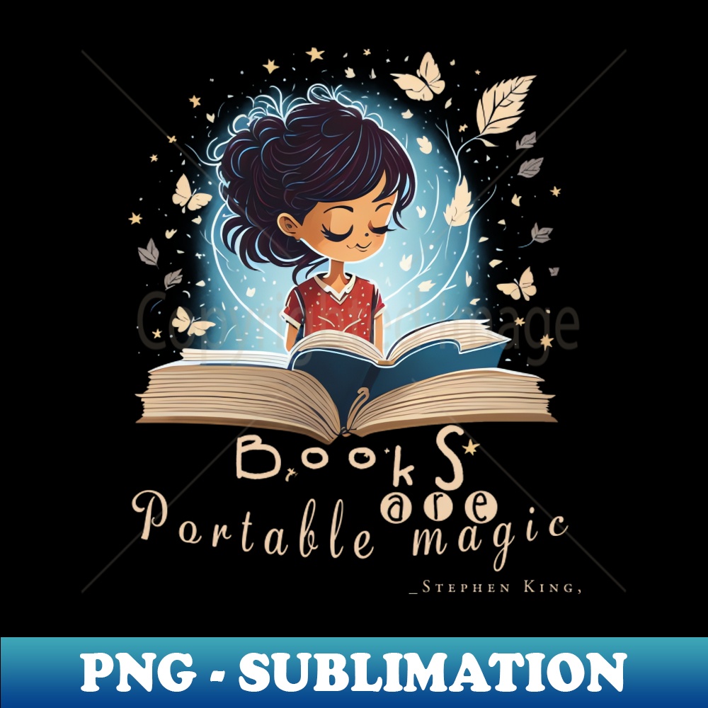 cute girl reading is magic quote - Elegant Sublimation PNG D | Inspire ...