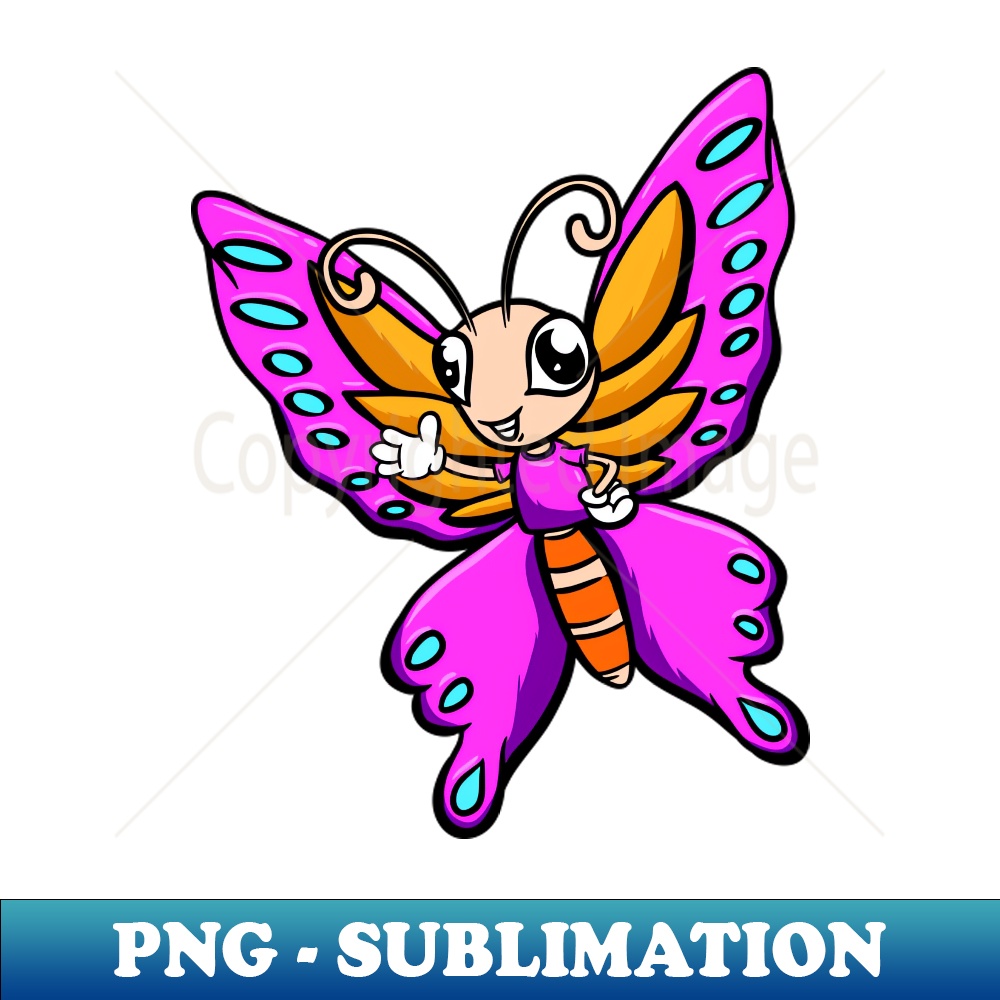 Cute Anthropomorphic Human-like Cartoon Character Butterfly | Inspire ...