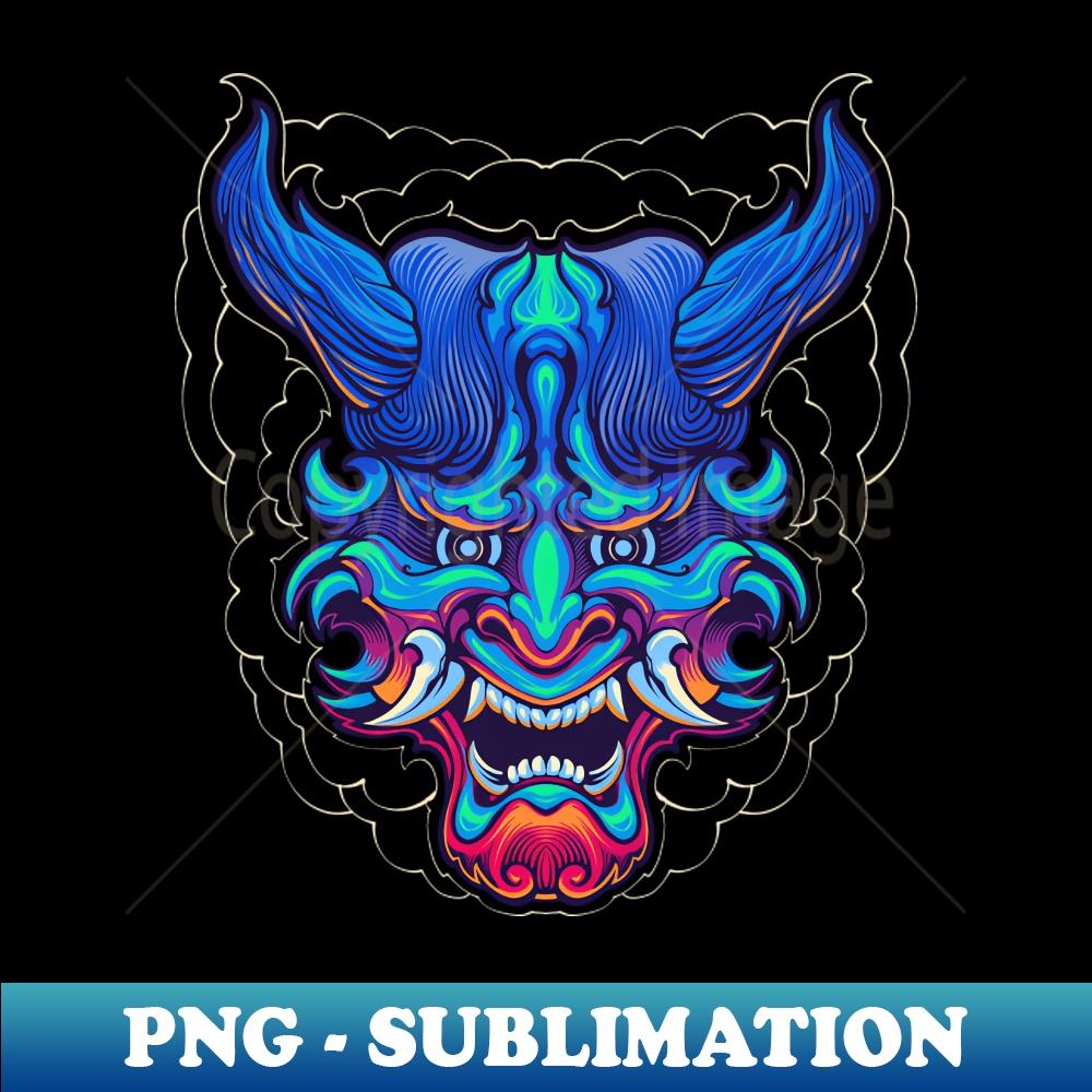 colorfull oni mask japanese - Retro PNG Sublimation Digital | Inspire ...