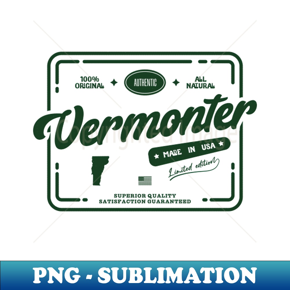 Original Vermonter Cool Vintage Dark Stamp Print Vermont Res | Inspire ...
