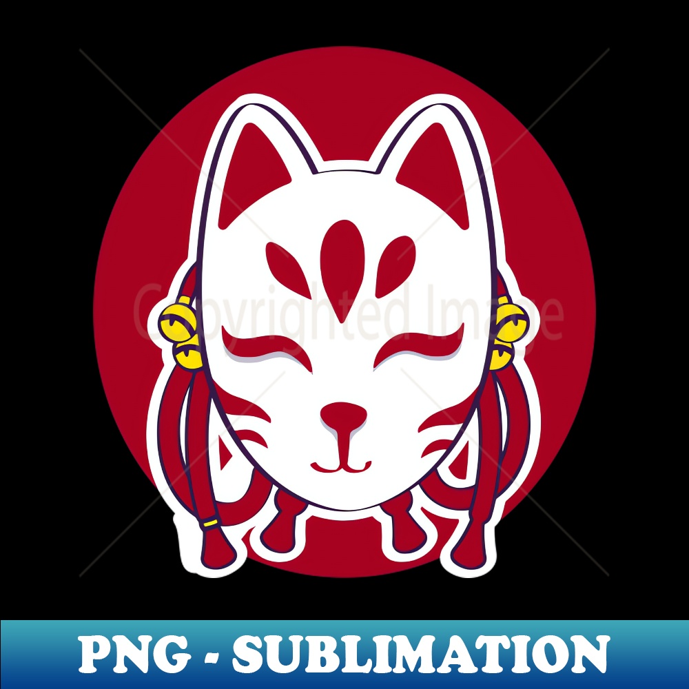 Cute kitsune mask with red circle - Digital Sublimation Down | Inspire ...