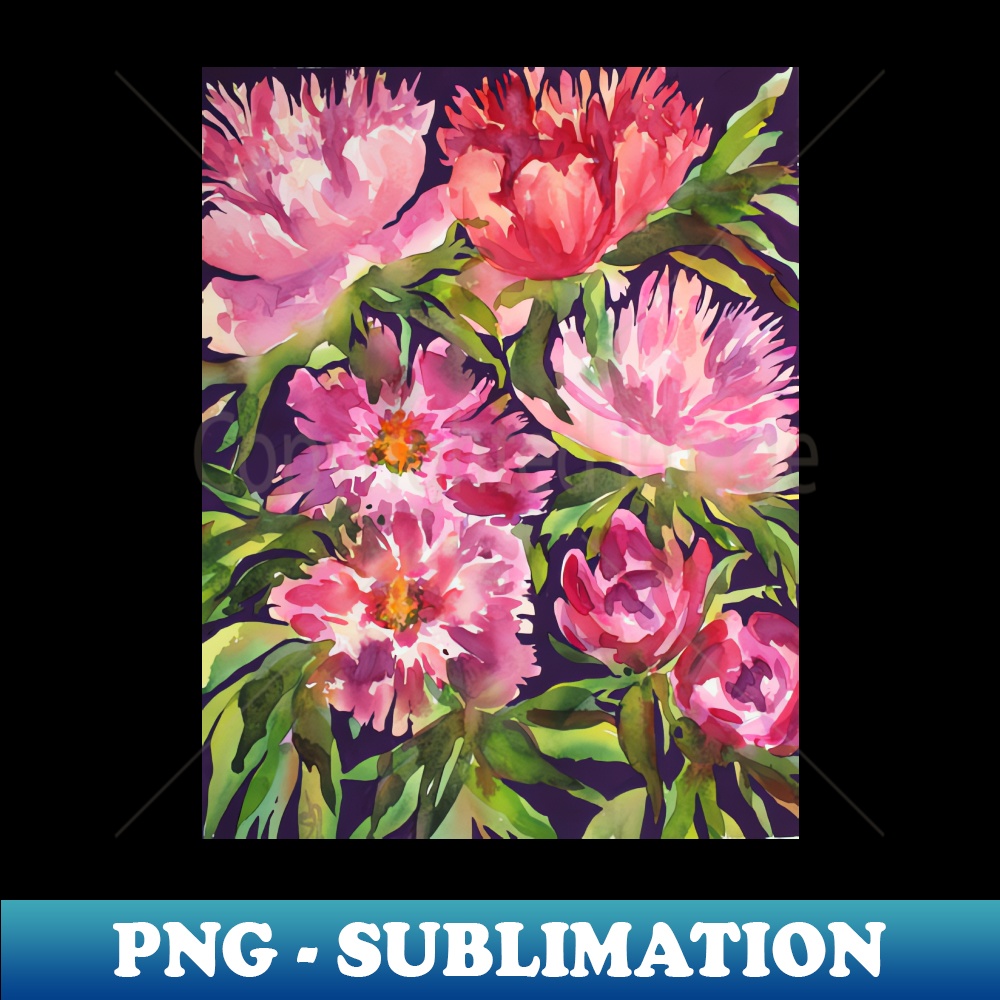 Peonies Watercolor Painting - Professional Sublimation Digit | Inspire Uplift