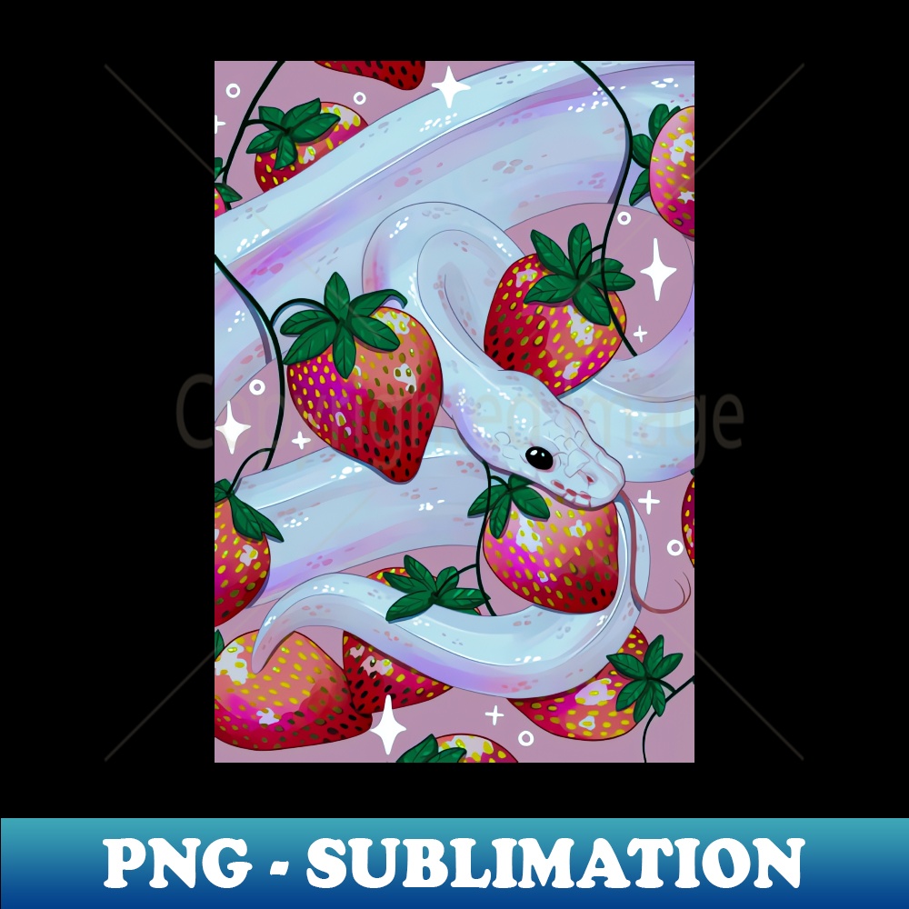 Ball Python With Strawberries - Modern Sublimation PNG File | Inspire ...