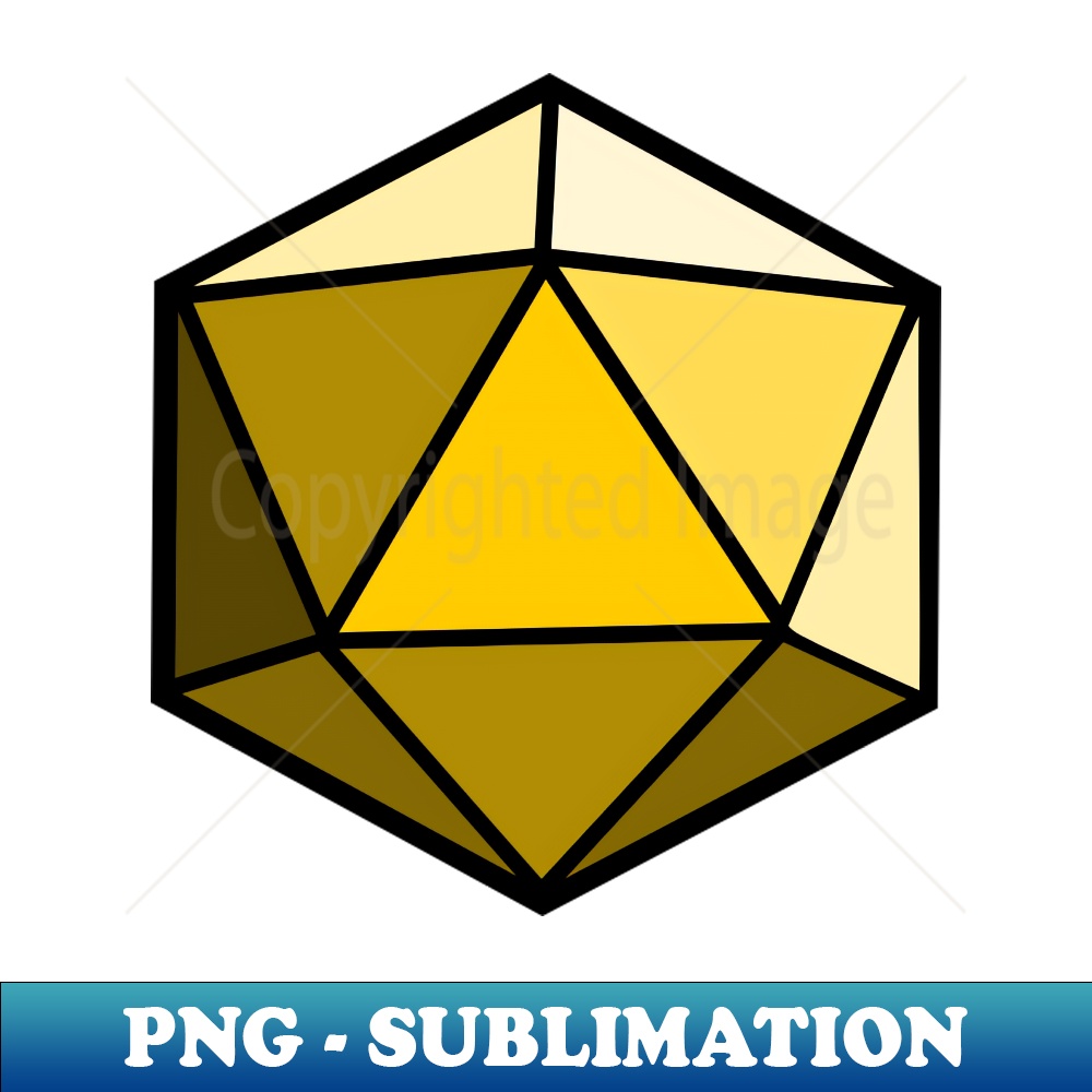 D20 Polyhedral Dice - Yellow - Modern Sublimation PNG File - | Inspire ...