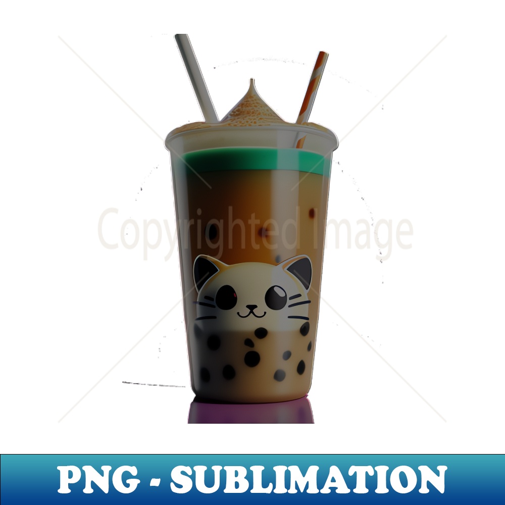 anime cat head as lead of Boba tea milk - PNG Transparent Su | Inspire ...