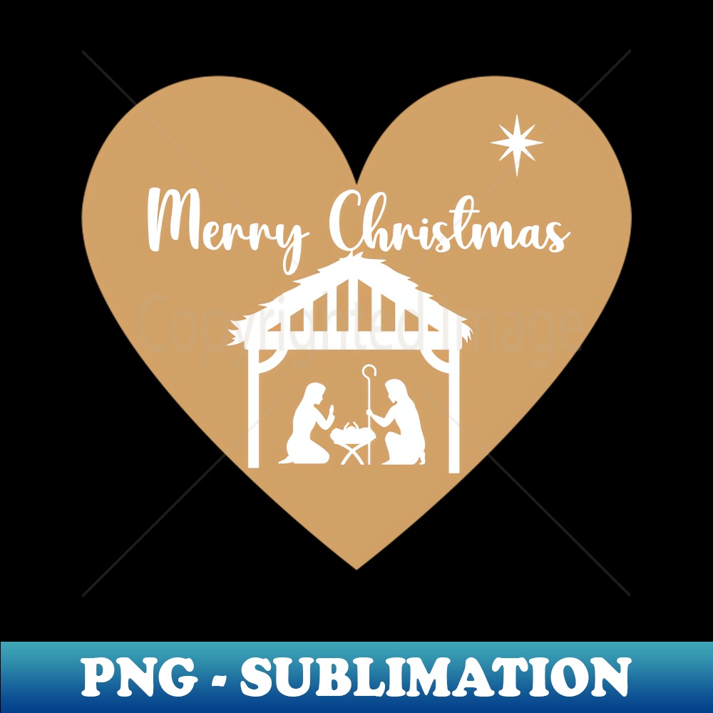 Christmas in our heart Nativity - white and gold - PNG Subli | Inspire ...