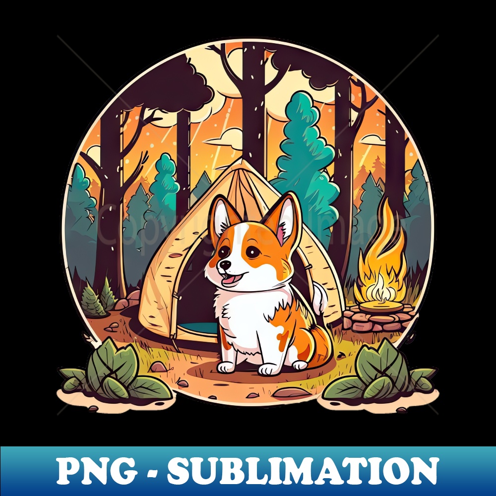Cute Corgi Camping in the Forest Pitch a Tent and Light a Fi | Inspire ...