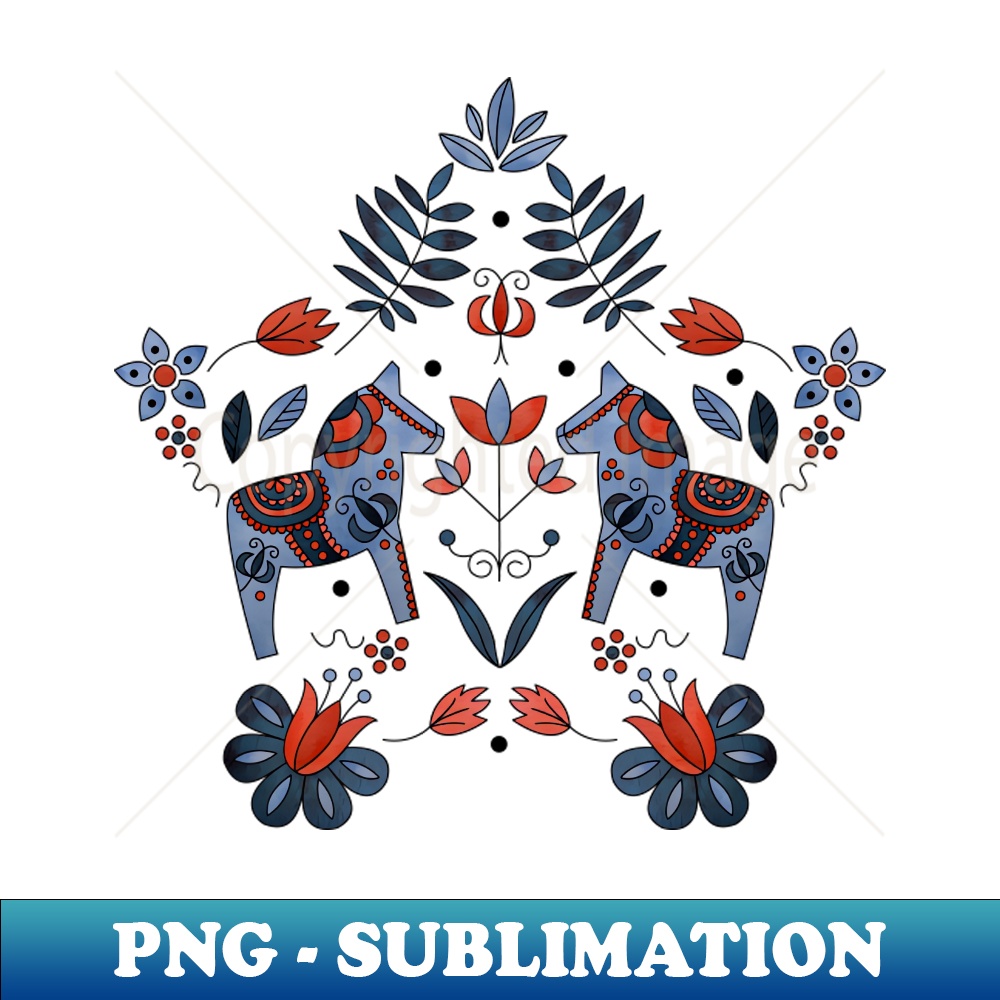 Scandinavian Folklore Dala Horse - PNG Sublimation Digital D | Inspire ...