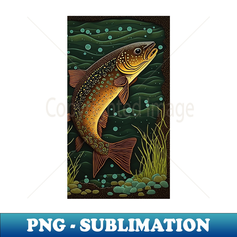Brown Trout Pattern Fish Art Trout Fishing Fly Fishing - Ele | Inspire ...