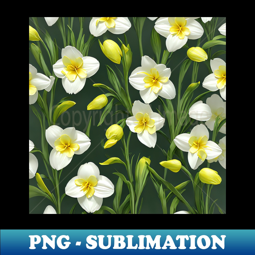 Jonquil Pattern for March - Instant PNG Sublimation Download | Inspire ...