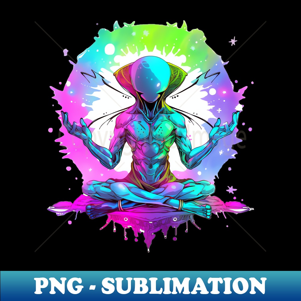 Alien Zen Cosmic Meditation - Sublimation-Ready PNG File - P | Inspire ...