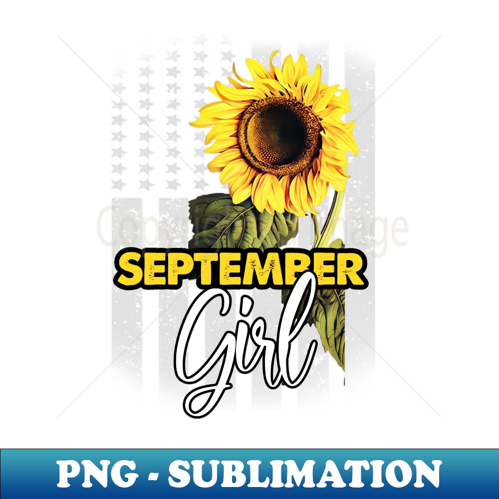 September Girl Sunflower American Flag Patriotic 4th - Signa | Inspire ...