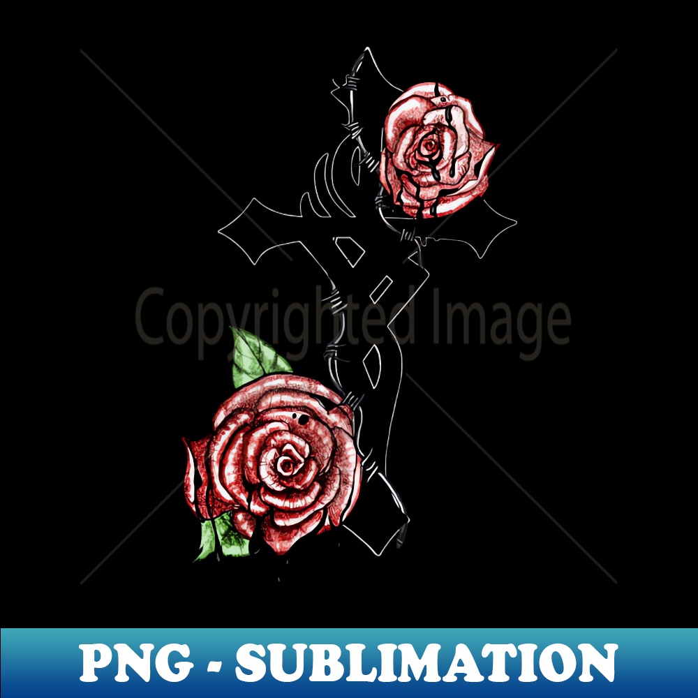 Blood and Roses Cross - Premium Sublimation Digital Download | Inspire ...